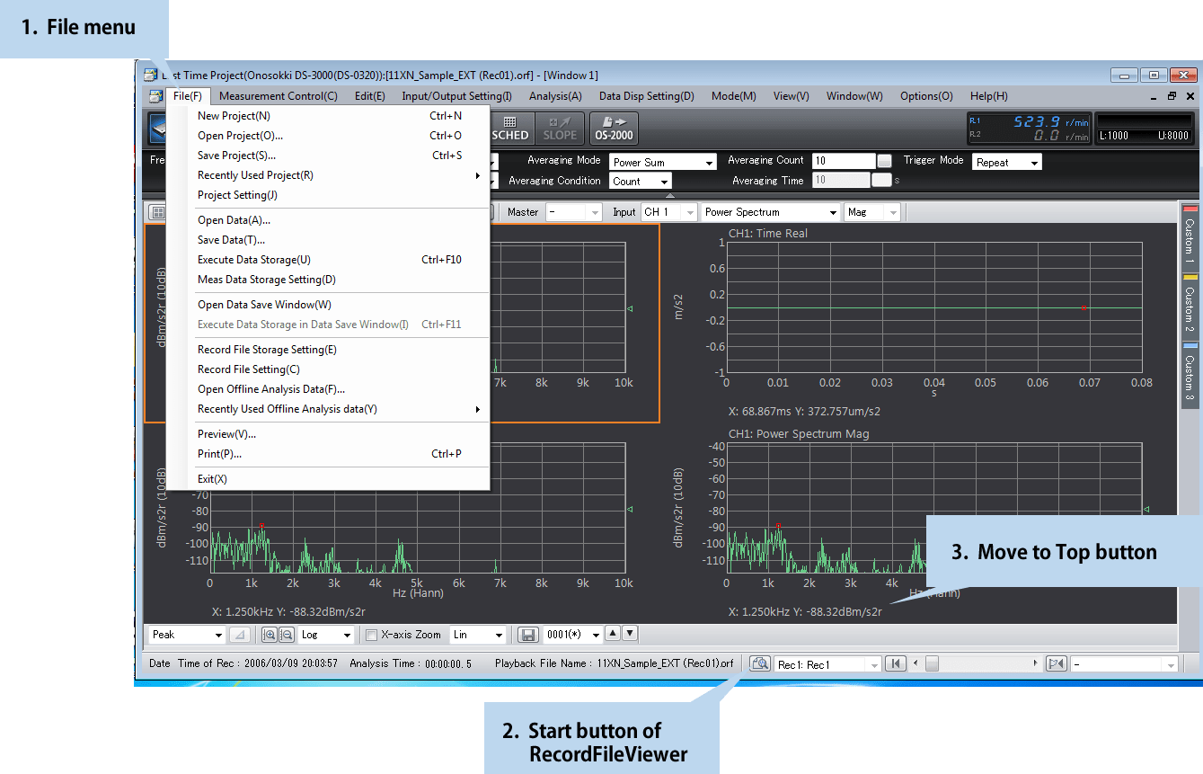 No. 35 The procedure of FFT offline analysis in DS-3000 series